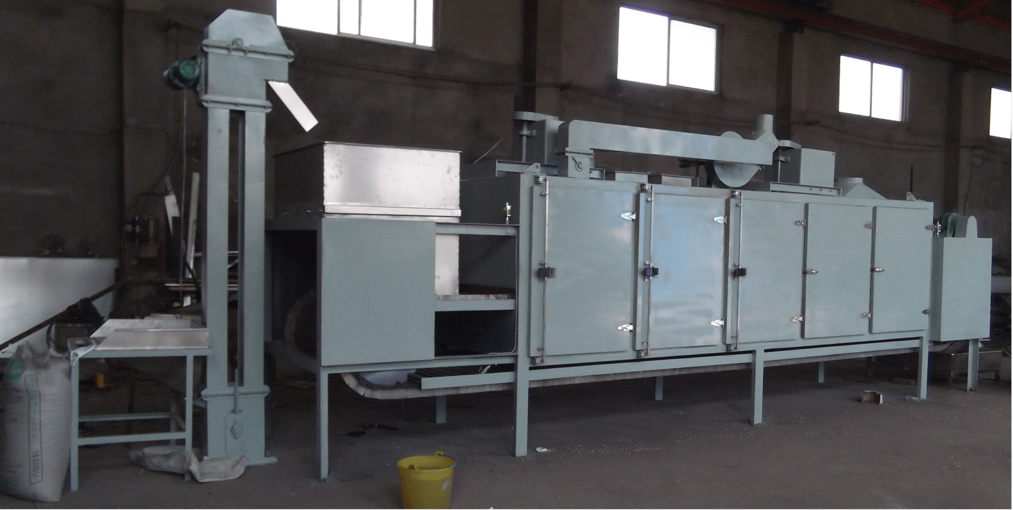 Continuous Chain Plate Oven with a cooling part